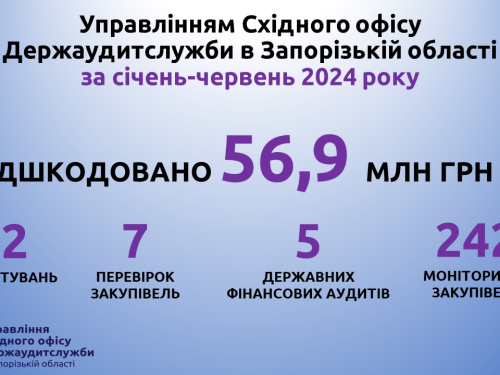 Завдяки діям запорізьких аудиторів відшкодовано втрат на суму 56,9 млн ...
